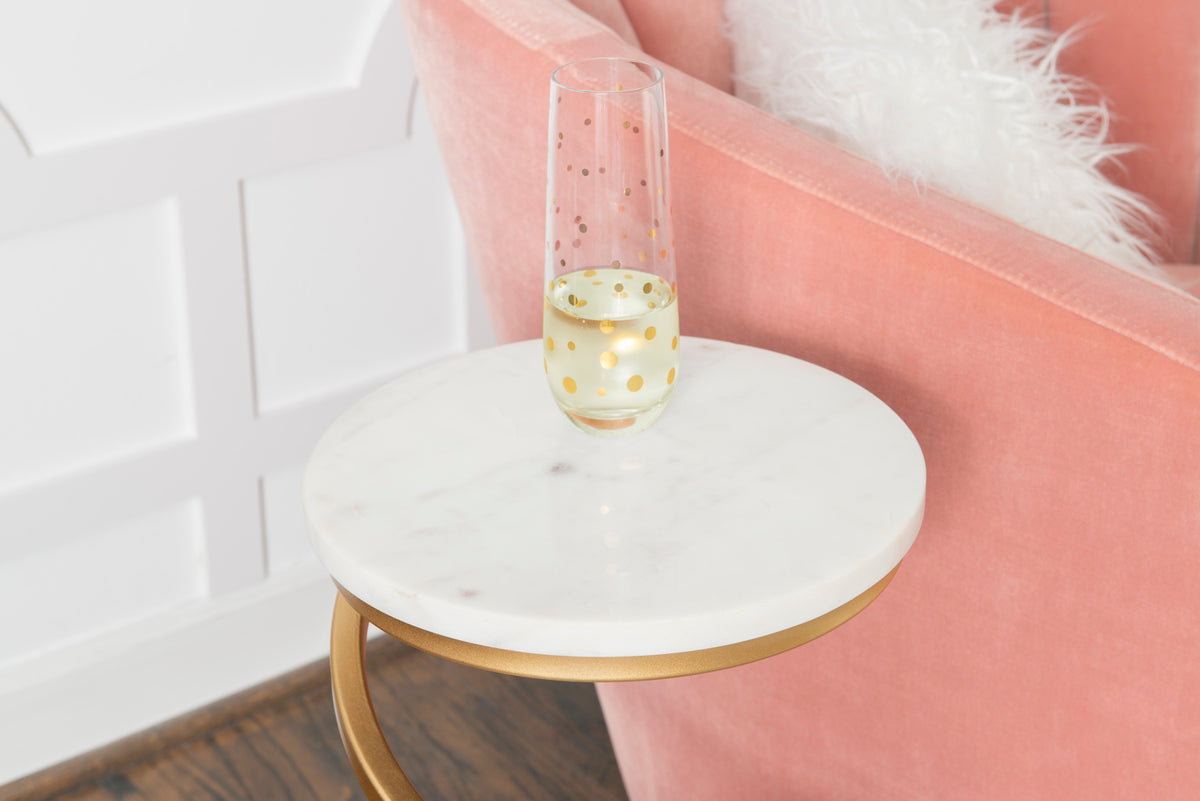 Gigi Spiral White Marble Drink Table by Linon/Powell 20A2041W – Coen's ...