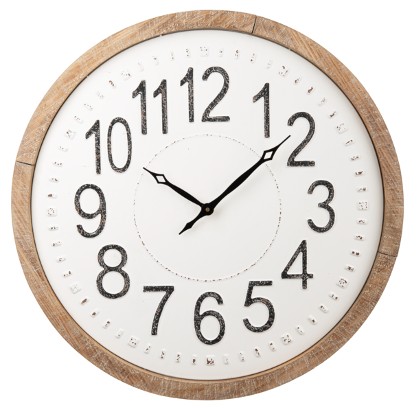 Embossed Wall Clock with Wood Frame by Ganz CB179378 – Coen's Home ...